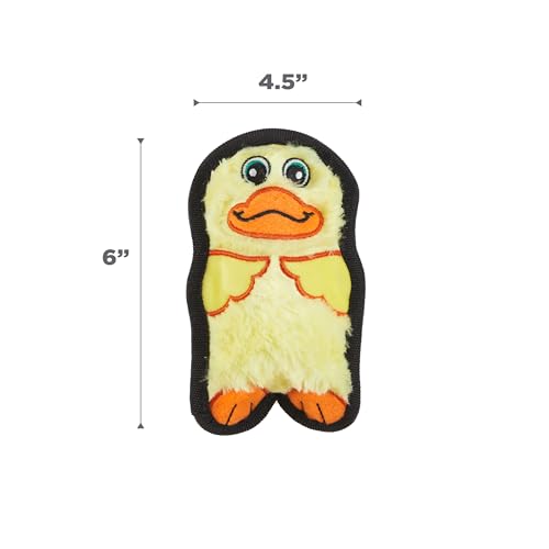 Outward Hound Durablez Tough Plush Squeaky Dog Toy, Duck, Yellow, XS