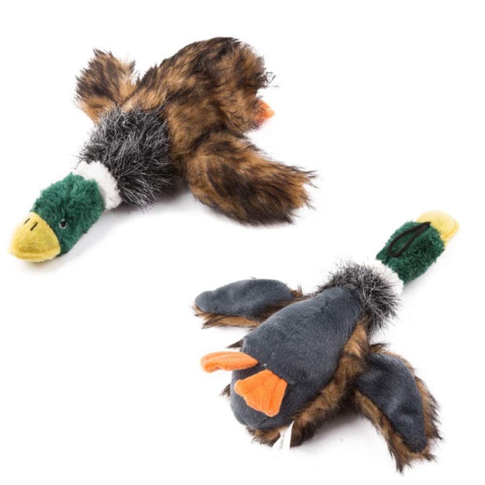 AOTOHOOPE Dog Toys for Aggressive Chewers, Pet Mallard Duck Dog Toy, Squeaky Plush Puppy Dog Toy for Small Dogs - 2 Pieces