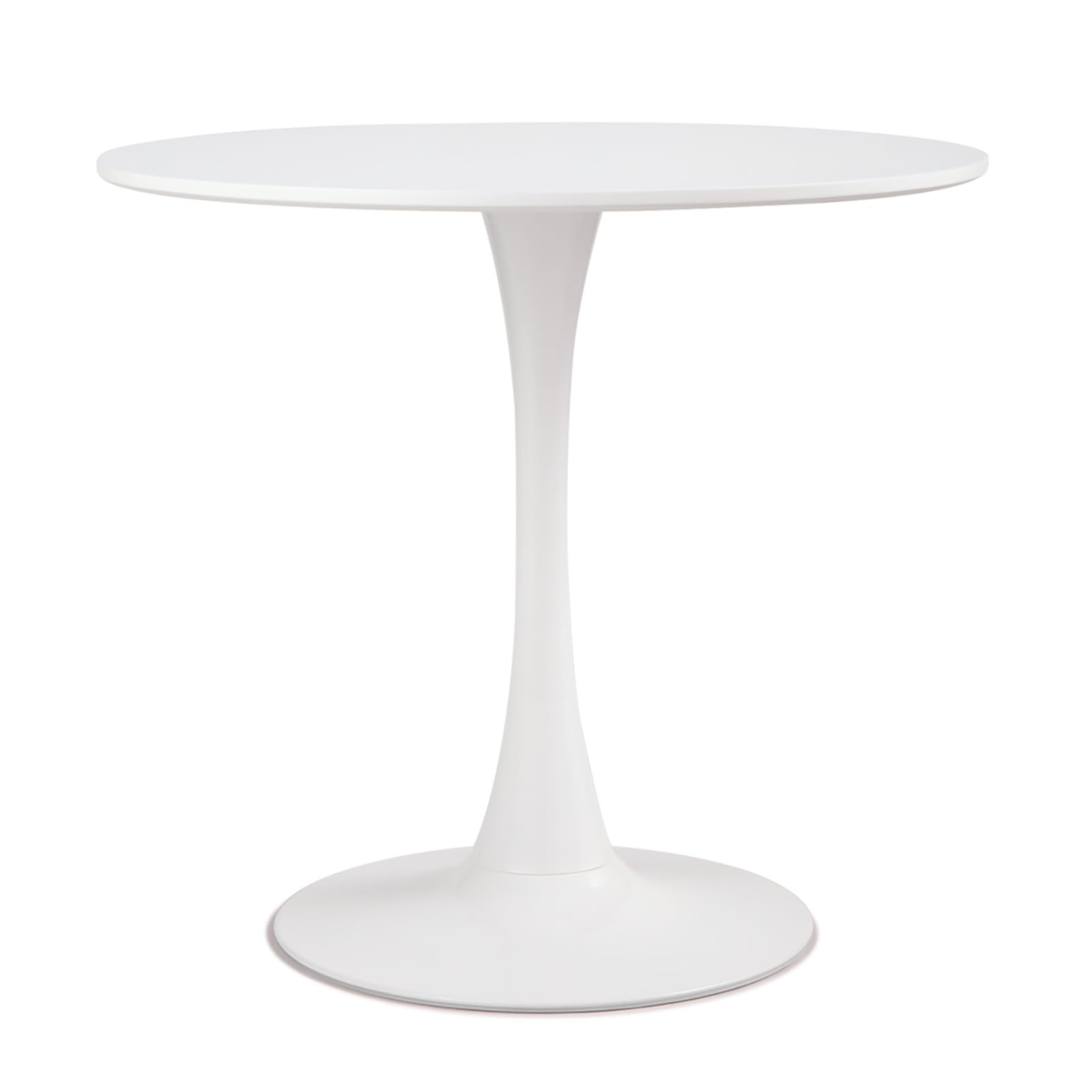 Gecheer 31.5" H White Tulip Table Mid-Century Dining Table with Round MDF Table Top, Pedestal Dining Table, End Table Leisure Coffee Table