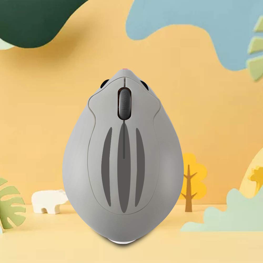 YOCUNKER Wireless Mouse 2.4Ghz Hamster Shape Cute Animal Design M Size Silent Click USB Optical Mouse Lightweight for Kids Compatible with PC/Laptop/Computer/MacBook(Gray)