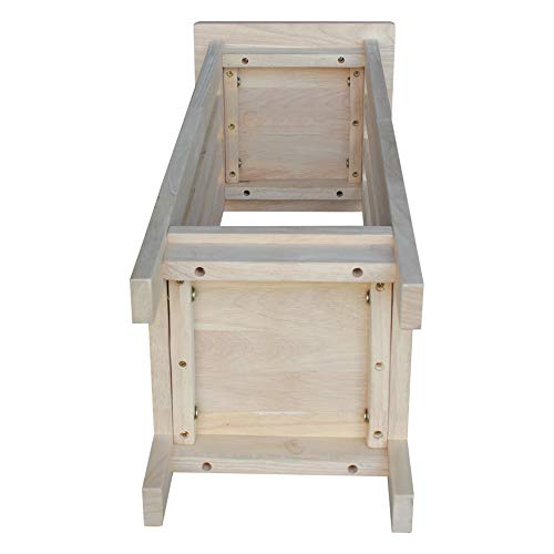 IC International Concepts, Mission Plant Stand, Solid Real Wood, Sturdy Parawood, Dimensions 12" W x 12" D x 36" H, Balcony/Kitchen/Dining/Bedroom/Living, Paint/Stain Ready, Unfinished