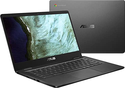 2022 Premium ASUS Thin Light Chromebook Laptop, 14" HD Nano-Edge Display, Intel Celeron N3350 (Upto 2.4GHz), 4GB RAM, 32GB eMMC,Webcam, WiFi, Bluetooth, Long Hour Battery, Chrome OS +HubxcelAccessory
