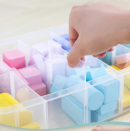Sooyee 3-Layer Things & Crafts Storage Box with 30 Adjustable Compartments for Organizing Washi Tape, Embroidery Accessories, Threads Bobbins, Kids Toy, Beauty Supplies, Nail Polish, Jewelry - Large