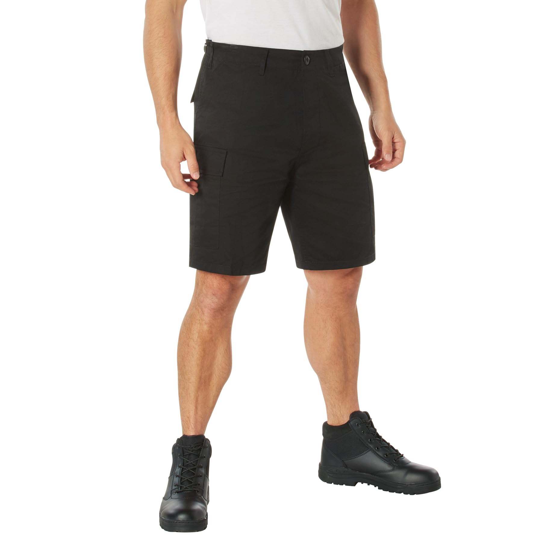 Rothco Men's Ultra Force Military Style BDU Combat Shorts, Black, Large Regular (Waist:35" to 39")