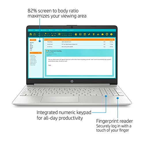HP 15.6" FHD Touchscreen Business Laptop, 11th Gen Intel Core i3-1115G4 Processor, Windows 10 Pro, 12GB RAM, 256GB SSD, HDMI, WiFi 5, Fingerprint Reader, Long Battery Life, PCS