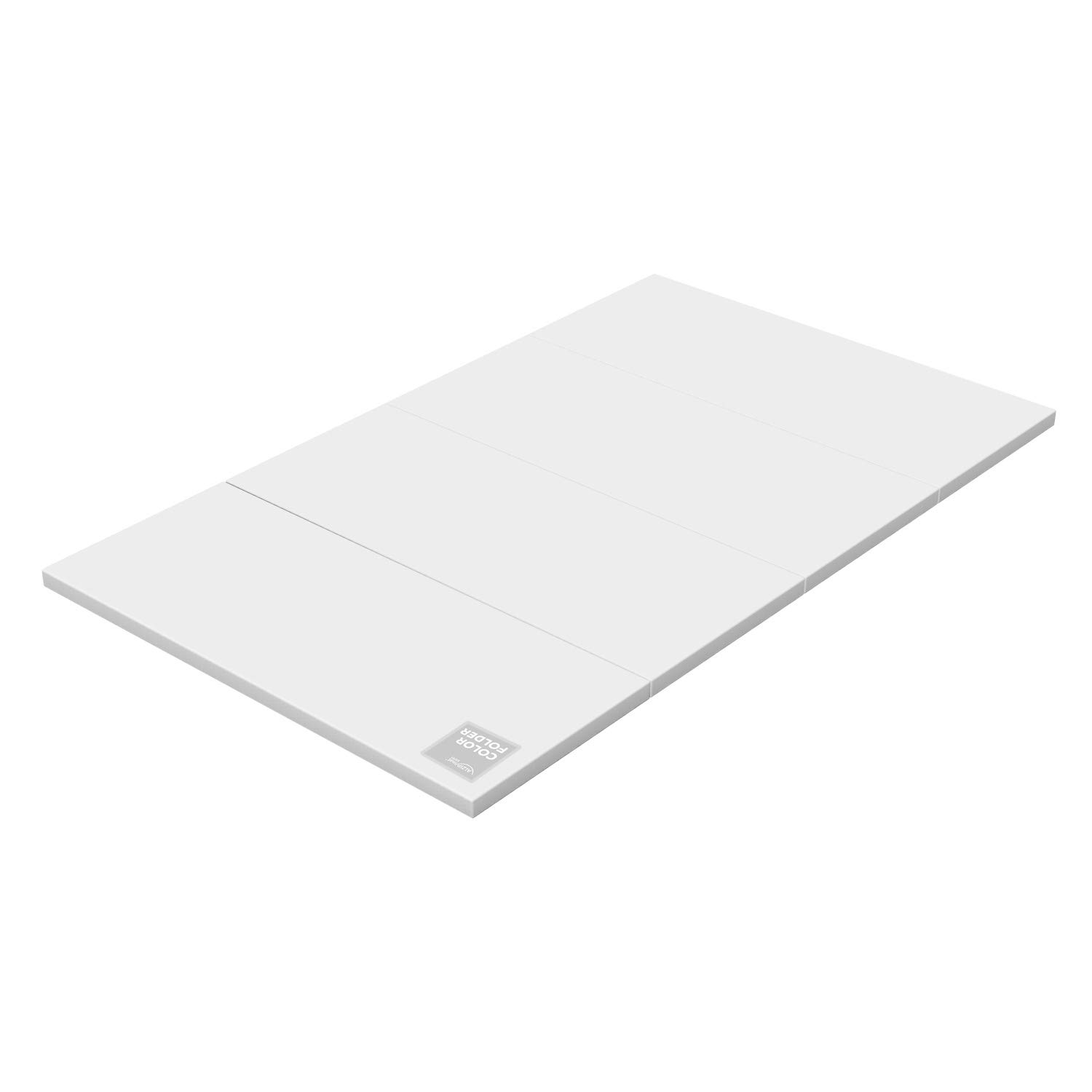 ALZIP MAT Eco Silion Urban, Folding Baby Play Mat Eco-Friendly Non-Toxic Non-Slip Reversible Waterproof (G (79x55 inch), Milk)
