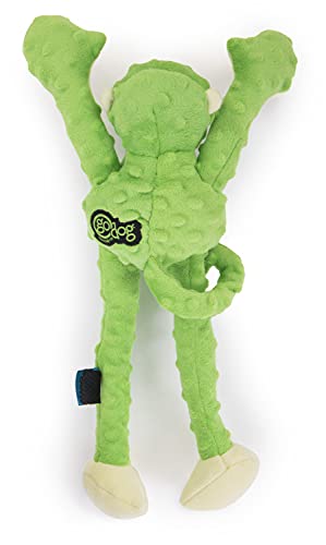 goDog Crazy Tugs Monkeys with Chew Guard Tough Plush Dog Toy, Green, Large