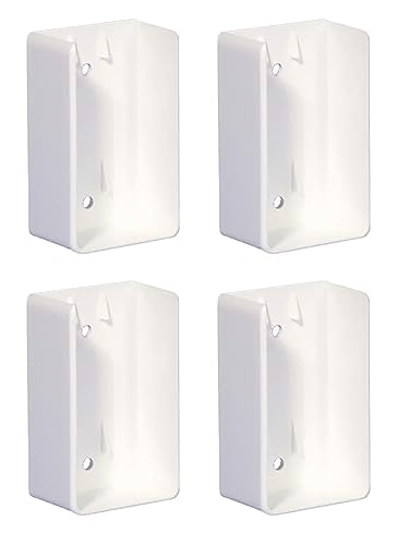 Valchemist Vinyl Fence Brackets White Rail Mount Bracket 2" x 3.5" (4, 4 Pack)