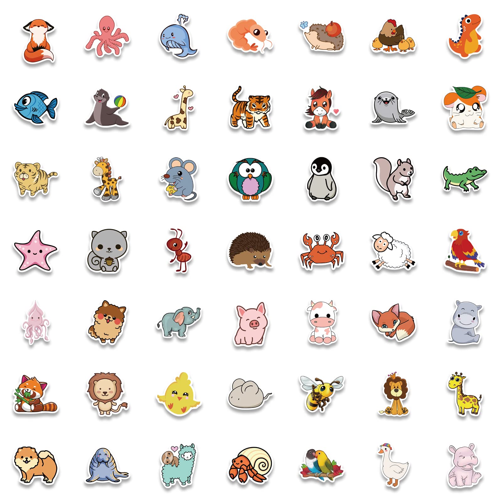 200 PCS Animal Cute Stickers Vinyl Water Bottle Stickers Hydroflask Laptop Phone Skateboard Aesthetic Waterproof Stickers Kids Teens