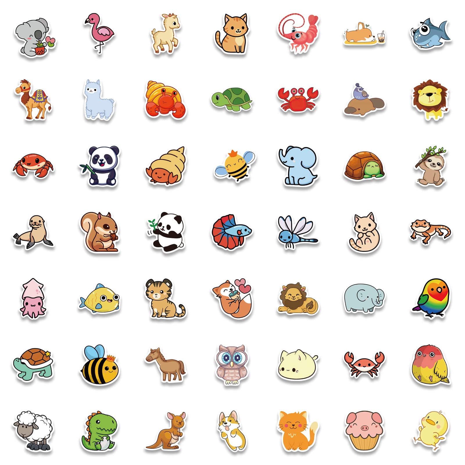 200 PCS Animal Cute Stickers Vinyl Water Bottle Stickers Hydroflask Laptop Phone Skateboard Aesthetic Waterproof Stickers Kids Teens
