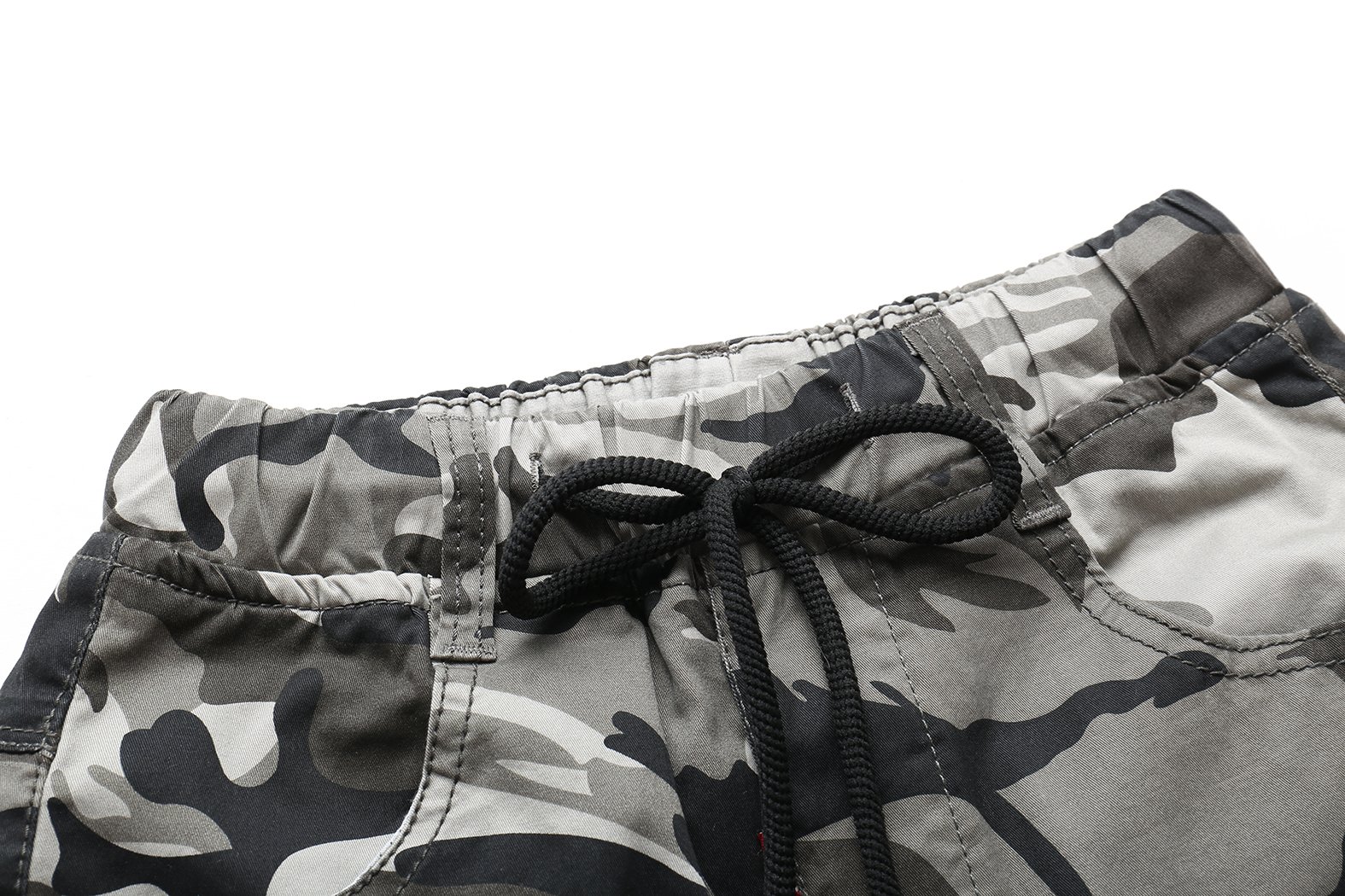 LOKTARC Boys Camo Pants Kids Pull On Drawstring Youth Camouflage Cargo Joggers Grey Size 160/12-13 Years