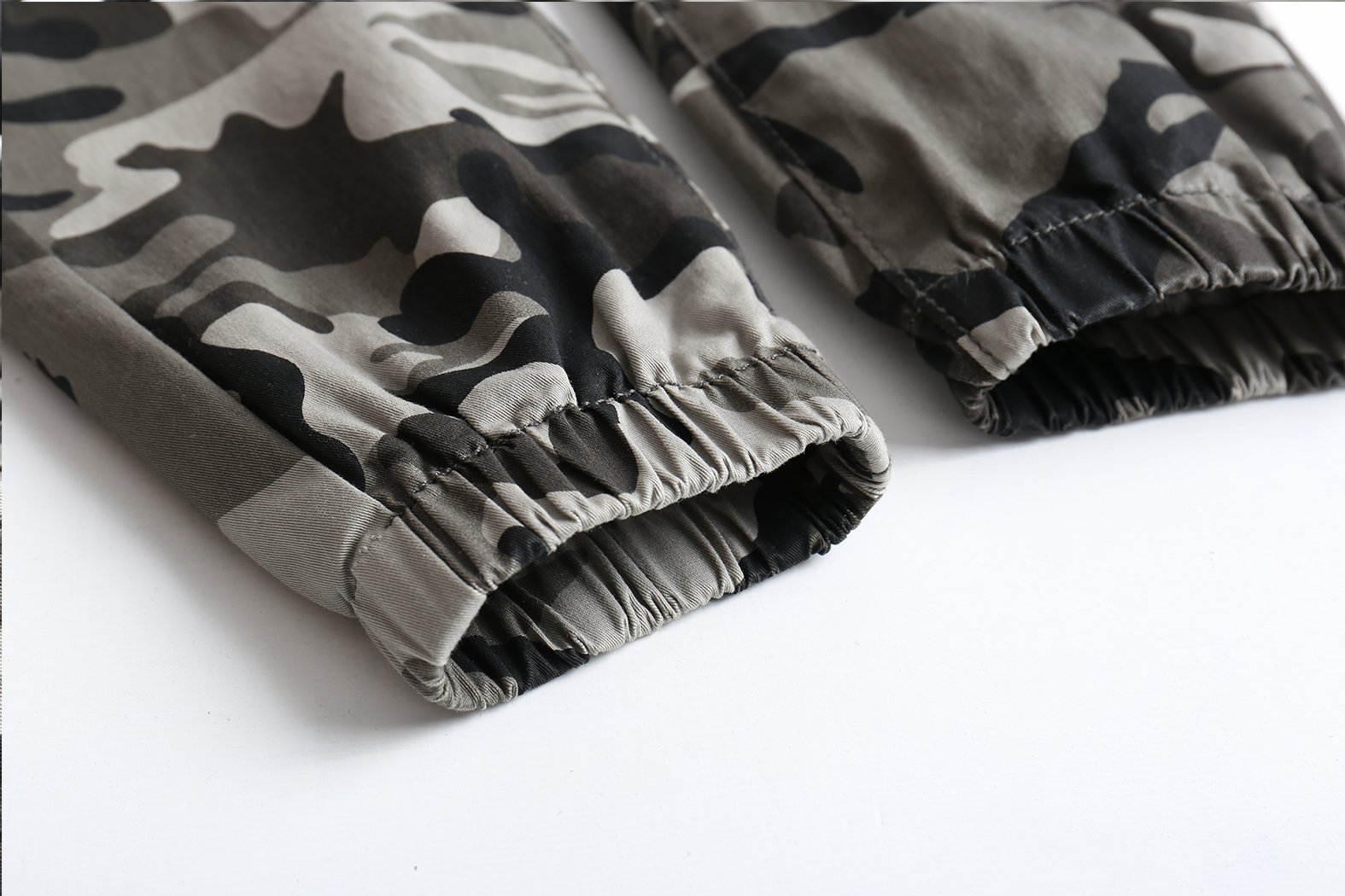 LOKTARC Boys Camo Pants Kids Pull On Drawstring Youth Camouflage Cargo Joggers Grey Size 160/12-13 Years