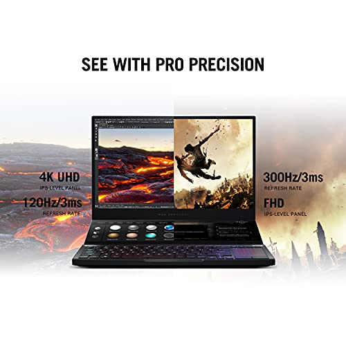 ASUS ROG Zephyrus Duo SE 15 Gaming Laptop, 15.6” 300Hz IPS Type FHD Display, NVIDIA GeForce RTX 3060, AMD Ryzen 9 5980HX, 16GB DDR4, 1TB PCIe SSD, Per-Key RGB Keyboard, Windows 10 Home, GX551QM-ES96