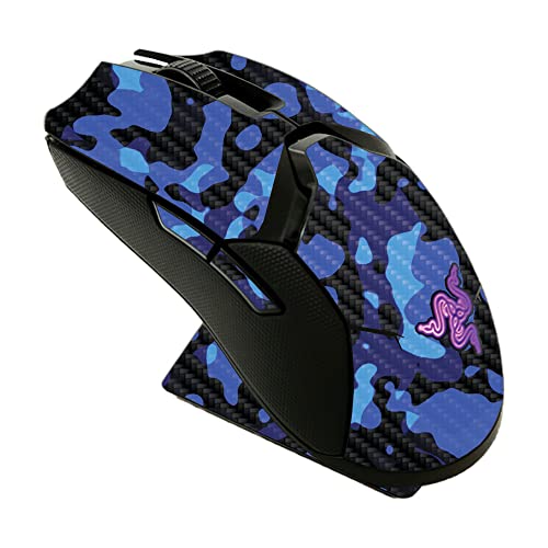 MightySkins Carbon Fiber Skin Compatible with Razer Viper Ultimate - Blue Modern Camo | Protective, Durable Textured Carbon Fiber Finish | Easy to Apply and Change Styles | Made in The USA
