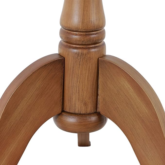 Decor Therapy Simplify Round Pedestal Accent Side Table, Chic & Compact MDF Furniture for Traditional Stylish Spaces - Honeynut - (15" x 15" x 24")
