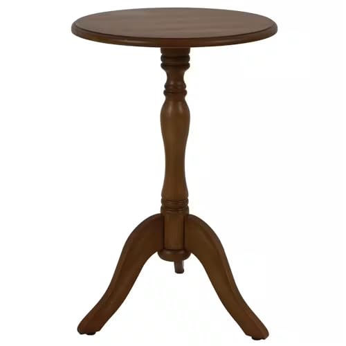 Decor Therapy Simplify Round Pedestal Accent Side Table, Chic & Compact MDF Furniture for Traditional Stylish Spaces - Honeynut - (15" x 15" x 24")
