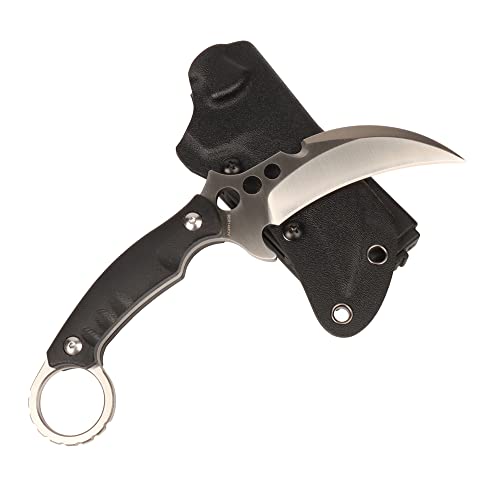 sosoin Fixed Blade Knife High grade steel G10 Handle 4.5 Inches,Outdoor Claw Knife,Camping EDC Tools, Kydex Sheaths (silver)