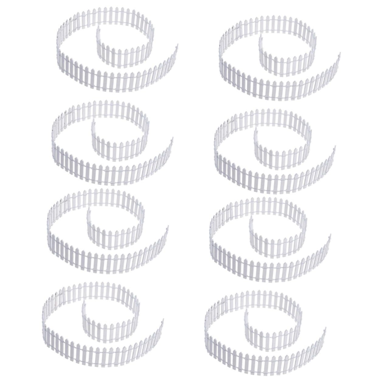 Happyyami 8 Pcs Fence Landscaping Props Mini Fence Fairy Garden Decor Terrarium Decor Glass Containers Landscape Fence Mini Wooden Fence Solid Wood Statue Toy Decorate Decorations White