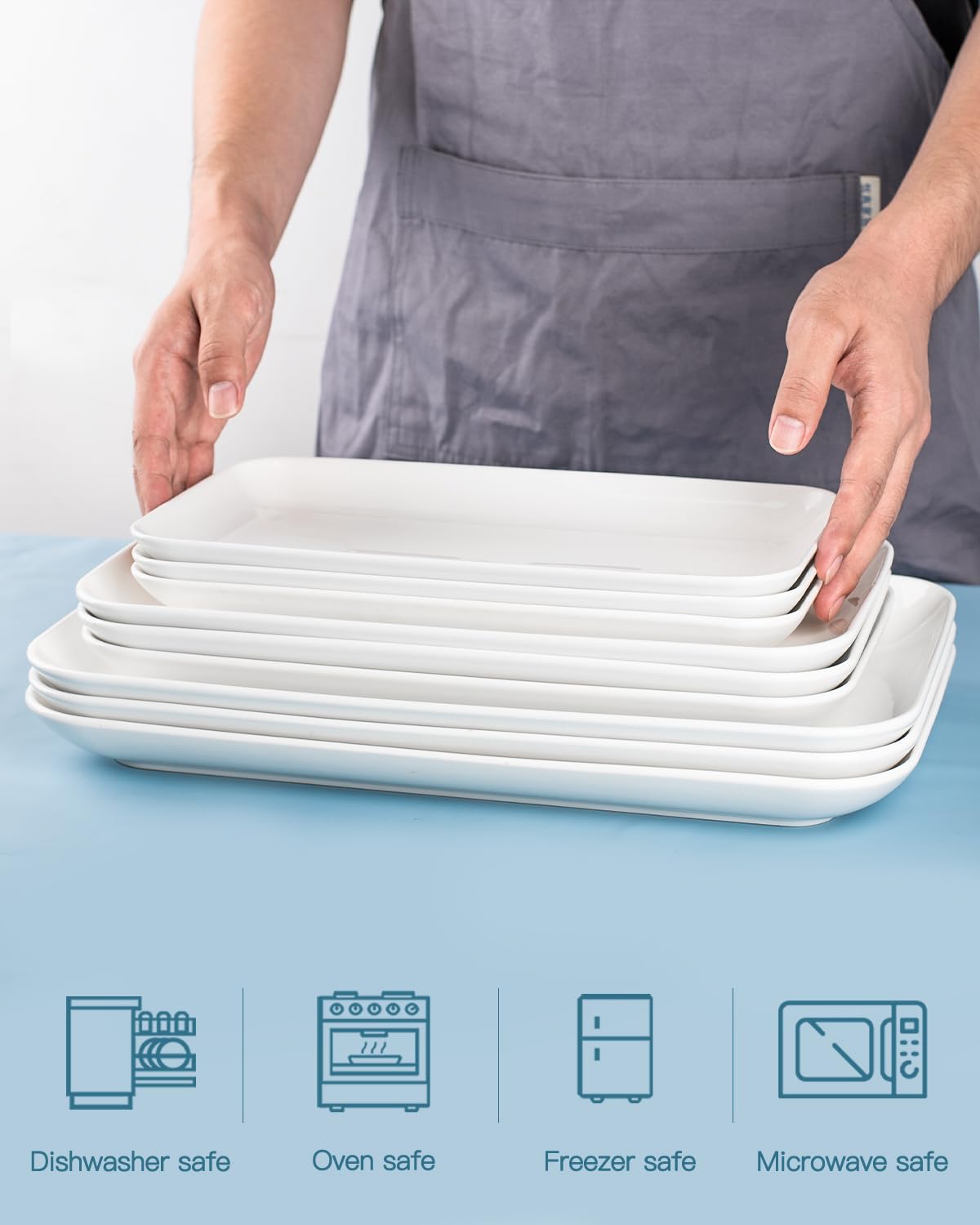 Delling 3 Tier Serving Tray for Dessert Table Display Set, 12 inch Tiered Serving Stand with Serving Dishes for Entertraining, Collapsible Sturdier Stand, White Serving Platters for Party Display Set
