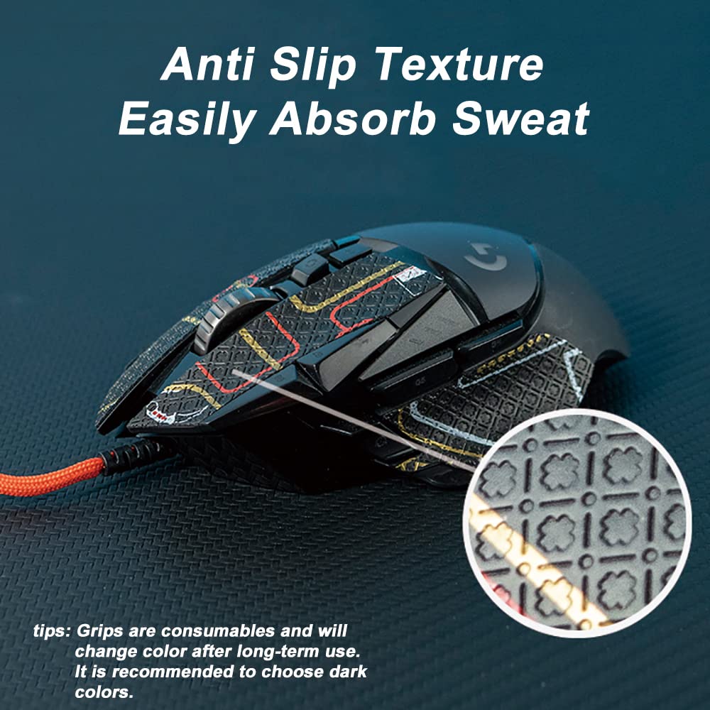 Hokeyio Mouse Grip Tape Sticker for Razer Basilisk Ultimate/X HYPERSPEED Non Slip Suck Sweat Pre Cut Easy Instand Blood X