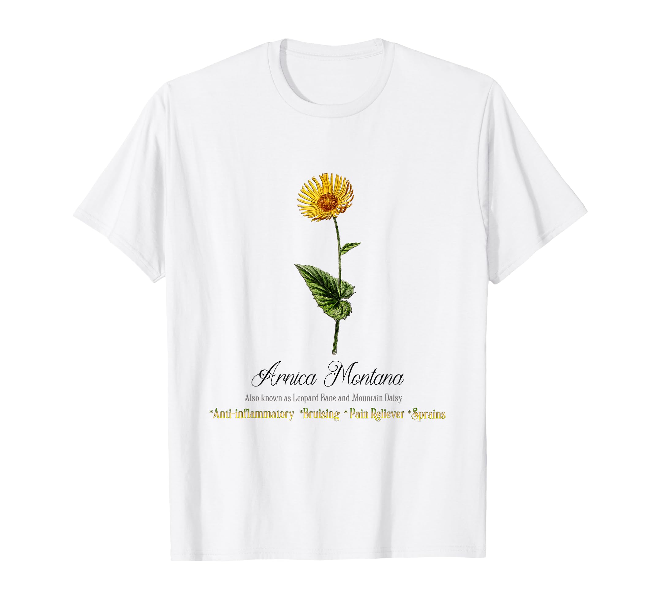 Arnica Montana Leopard Bane Mountain Daisy Flower Homeopathy T-Shirt