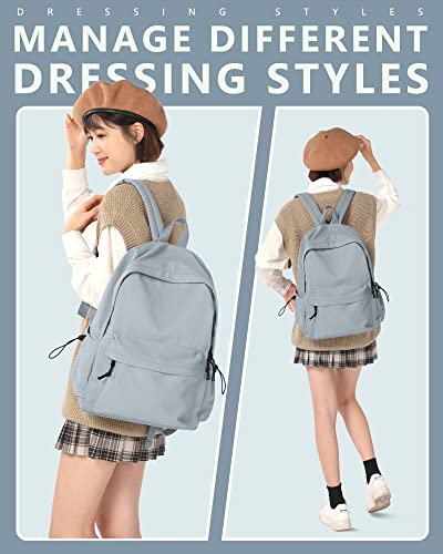 Backpacks For School Backpack For College Bookbag For Women School Bag Book Bags Waterproof Gym Backpack For Women Men Simple Aesthetic Backpack Blue