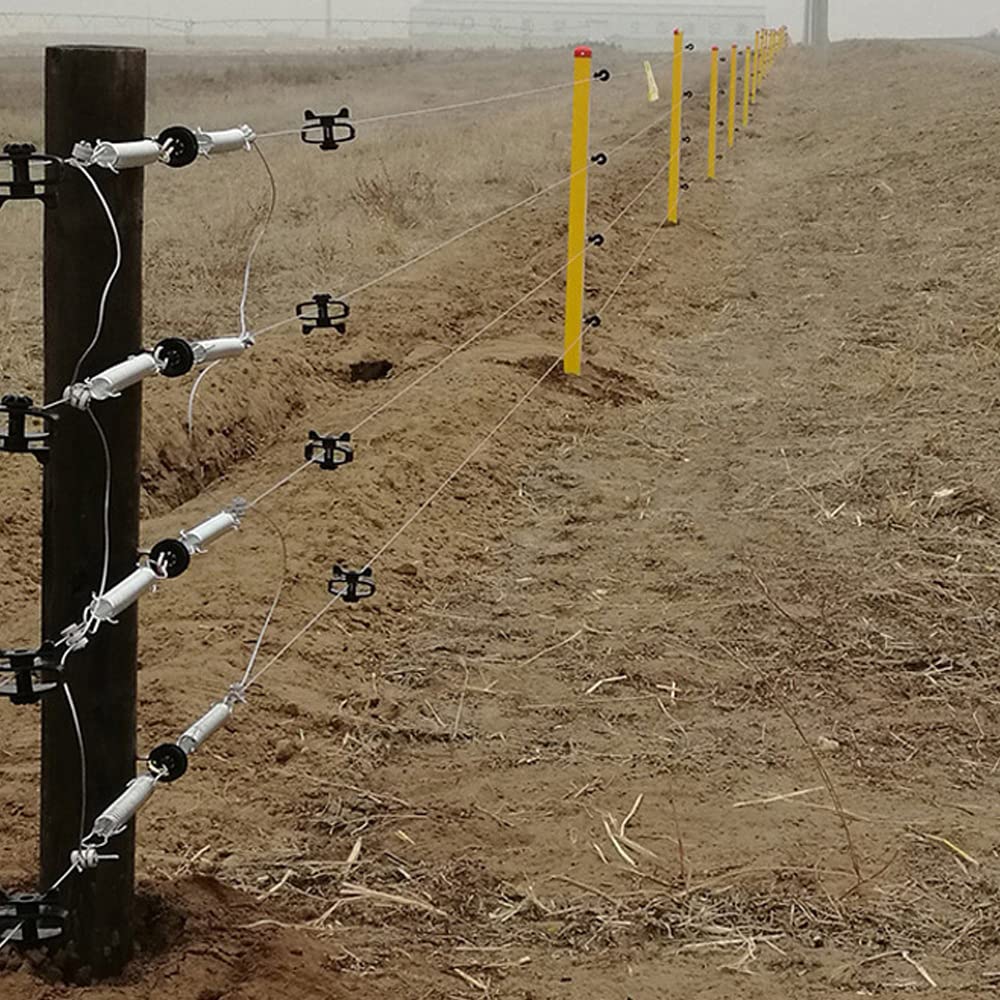 SagaSave 20pcs Self-Tapping Insulator Electric Fencing Wood Post Ring Electric Fence Insulators Screw Electronic Fence Insulator Ranch Electric Fence Insulation - Tapping Insulator