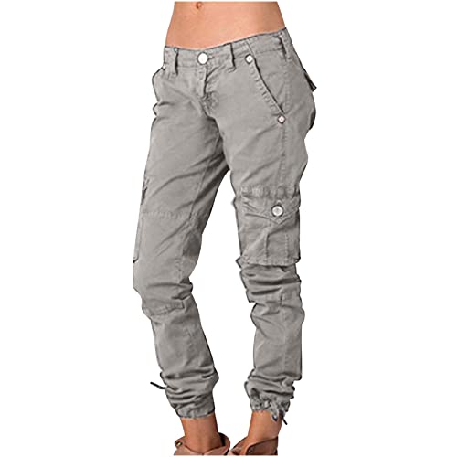 fesfesfes Women 6 Pockets High Waisted Cargo Pants Casual Pants Combat Military Trouser Tactical Streetwear Y2k Fashion Pants