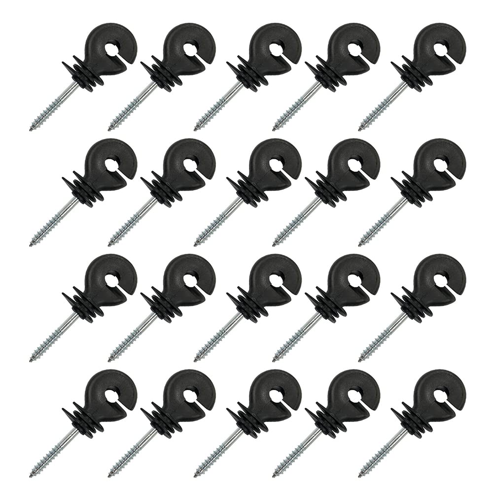 SagaSave 20pcs Self-Tapping Insulator Electric Fencing Wood Post Ring Electric Fence Insulators Screw Electronic Fence Insulator Ranch Electric Fence Insulation - Tapping Insulator