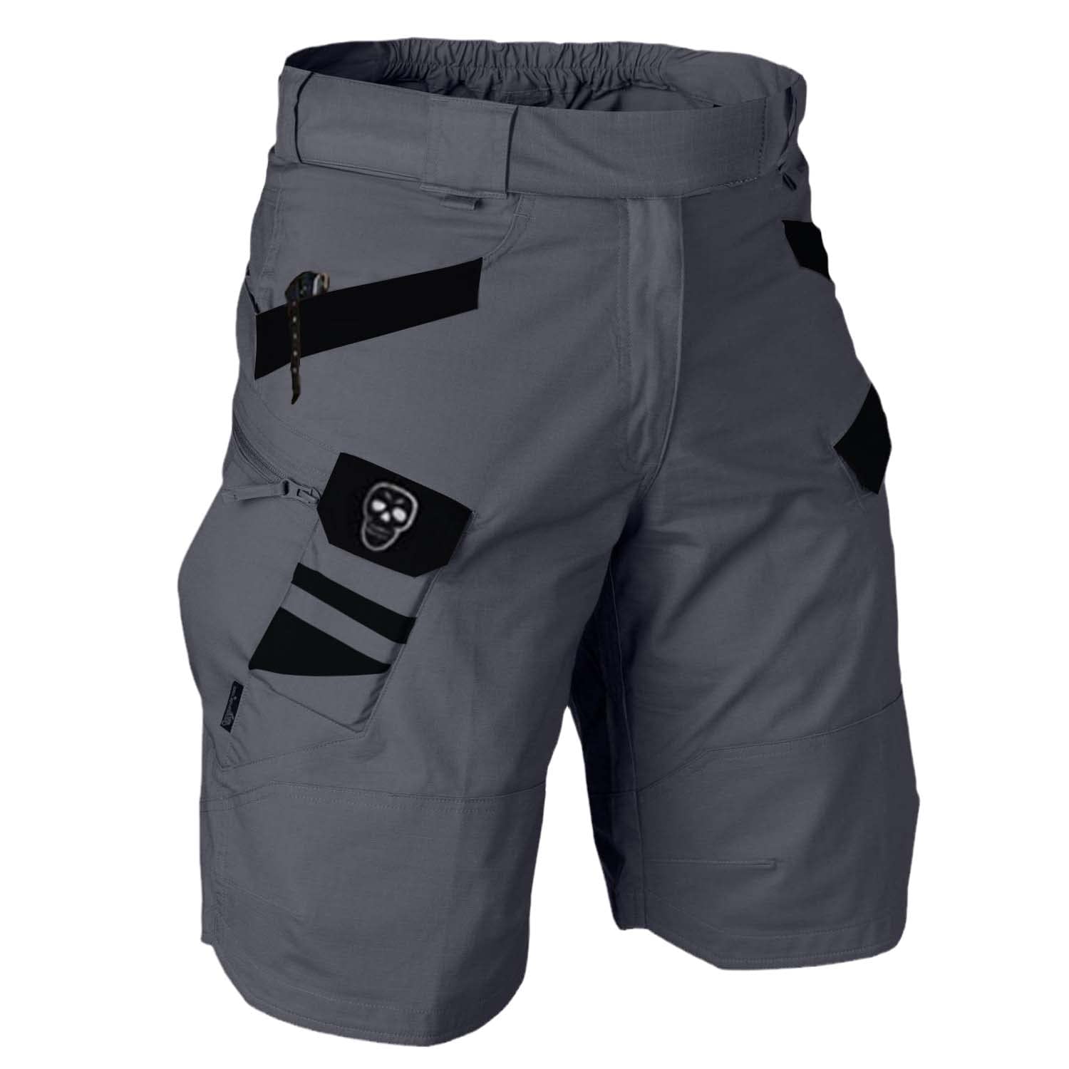 MQMYJSP Tactical Shorts Men Military Hunting Multi-Pocket Bomber Short Pants Outdoor Hunting Army Combat Cargo Shorts Gray L