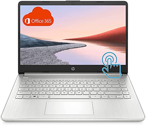 HP Premium Laptop (2021 Latest Model), 14" HD Touchscreen, AMD Athlon Processor, 8GB RAM, 192GB SSD, Long Battery Life, Online Conferencing, Natural Silver, Win 10 with Microsoft 365 (Renewed)