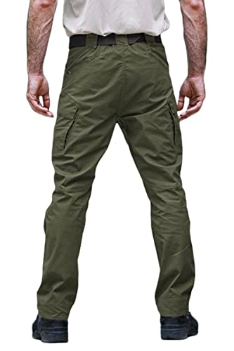MAGCOMSEN Work Pants Men Lightweight Hiking Pants Mens Waterproof Pants Cargo Pants Tactical Pants for Men Fishing Pants Rain Pants Camping Pants Army Green