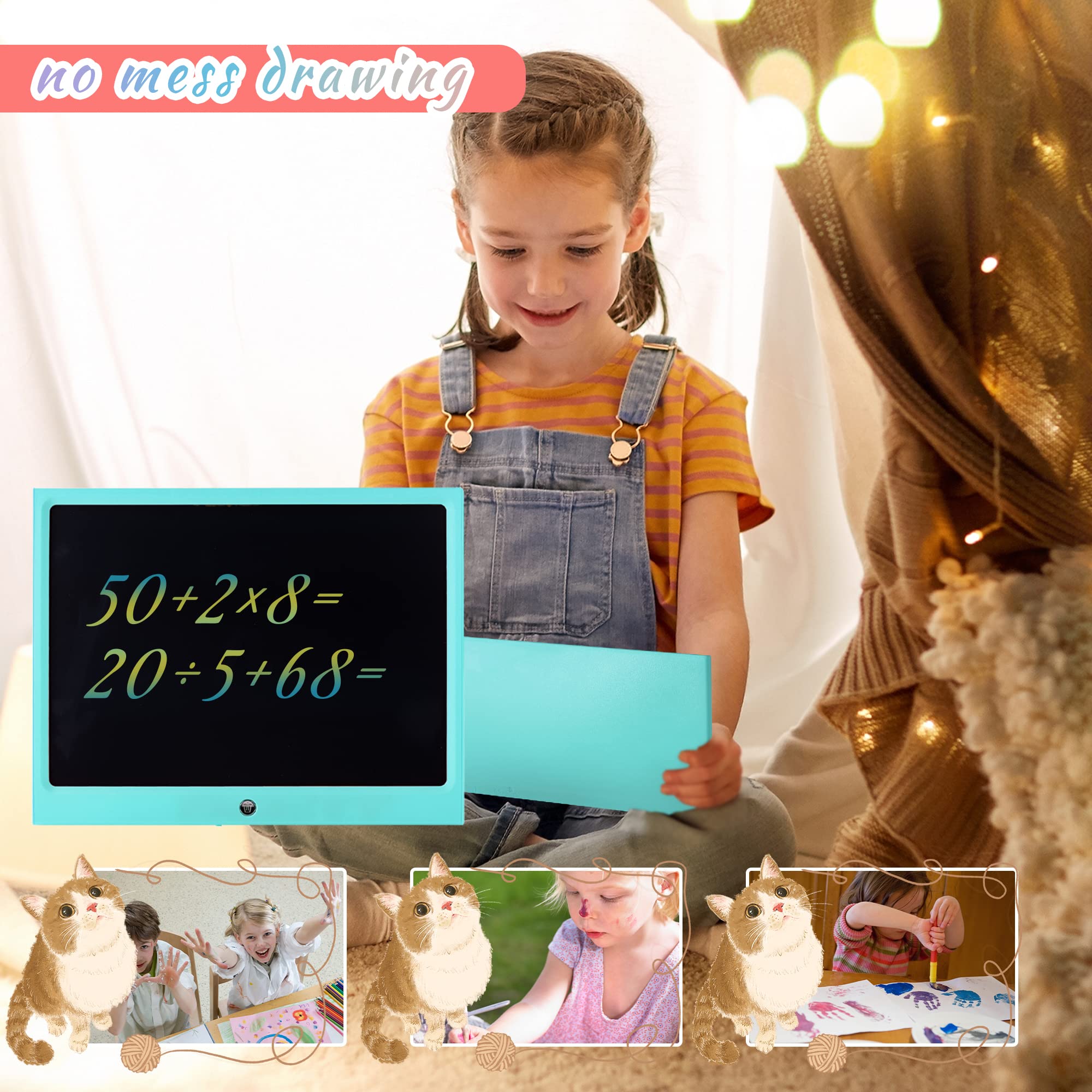 LCD Writing Tablet for Kids, 15 Inch Colorful Electronic Doodle Board for Kids Age 3+ Toys Christmas Birthday Erasable Drawing Tablet Toddler Learning Toys