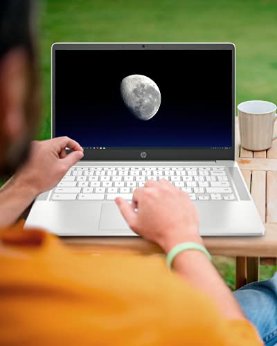HP Chromebook 14a Laptop, AMD 3015Ce Processor, 4 GB RAM, 32 GB eMMC Storage, 14-inch Micro-Edge HD Display, Google Chrome OS, Anti-glare Screen, Long-Battery Life (14a-nd0021nr, 2021, Ceramic White)