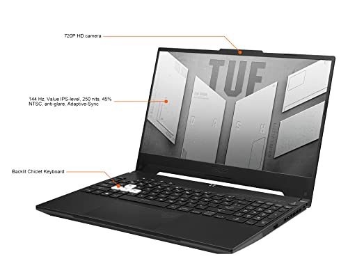 ASUS TUF Dash F15 15.6" 144Hz (Intel 12th Gen i7-12650H, 32GB DDR5 RAM, 1TB PlCe SSD, Geforce RTX 3070 8GB) Thin Bezel Gaming Laptop, Thunderbolt 4, RGB Backlit, Win 11 Home (Renewed)