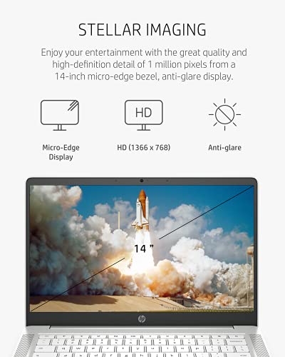 HP Chromebook 14a Laptop, AMD 3015Ce Processor, 4 GB RAM, 32 GB eMMC Storage, 14-inch Micro-Edge HD Display, Google Chrome OS, Anti-glare Screen, Long-Battery Life (14a-nd0021nr, 2021, Ceramic White)