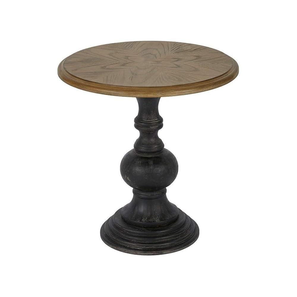 Oakestry Wesley Accent Portable Table Top Round Pedestal Modern Minimalist Design for Living Room Office Small Spaces, Natural, Dia.22