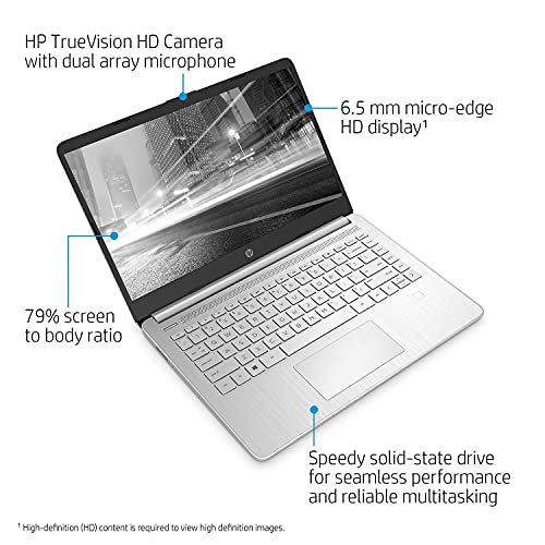 HP Premium Laptop (2021 Latest Model), 14" HD Touchscreen, AMD Athlon Processor, 8GB RAM, 192GB SSD, Long Battery Life, Online Conferencing, Natural Silver, Win 10 with Microsoft 365 (Renewed)