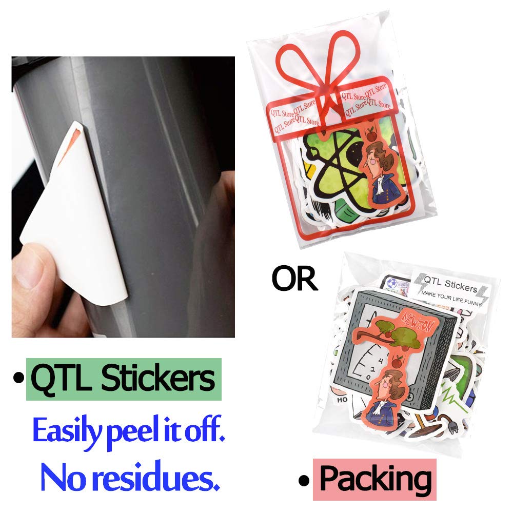 QTL School Stickers for Teacher Students Back to School Party Supplies Waterproof Vinyl Stickers for Water Bottles Laptop 50Pcs