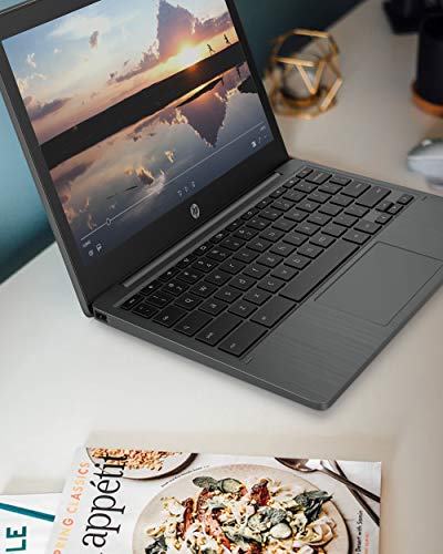 HP Chromebook 11.6-inch Laptop, MediaTek MT8183, MediaTek Integrated Graphics, 4 GB RAM, 32 GB eMMC Storage, Chrome (11a-na0010nr, Ash Gray) (Renewed)