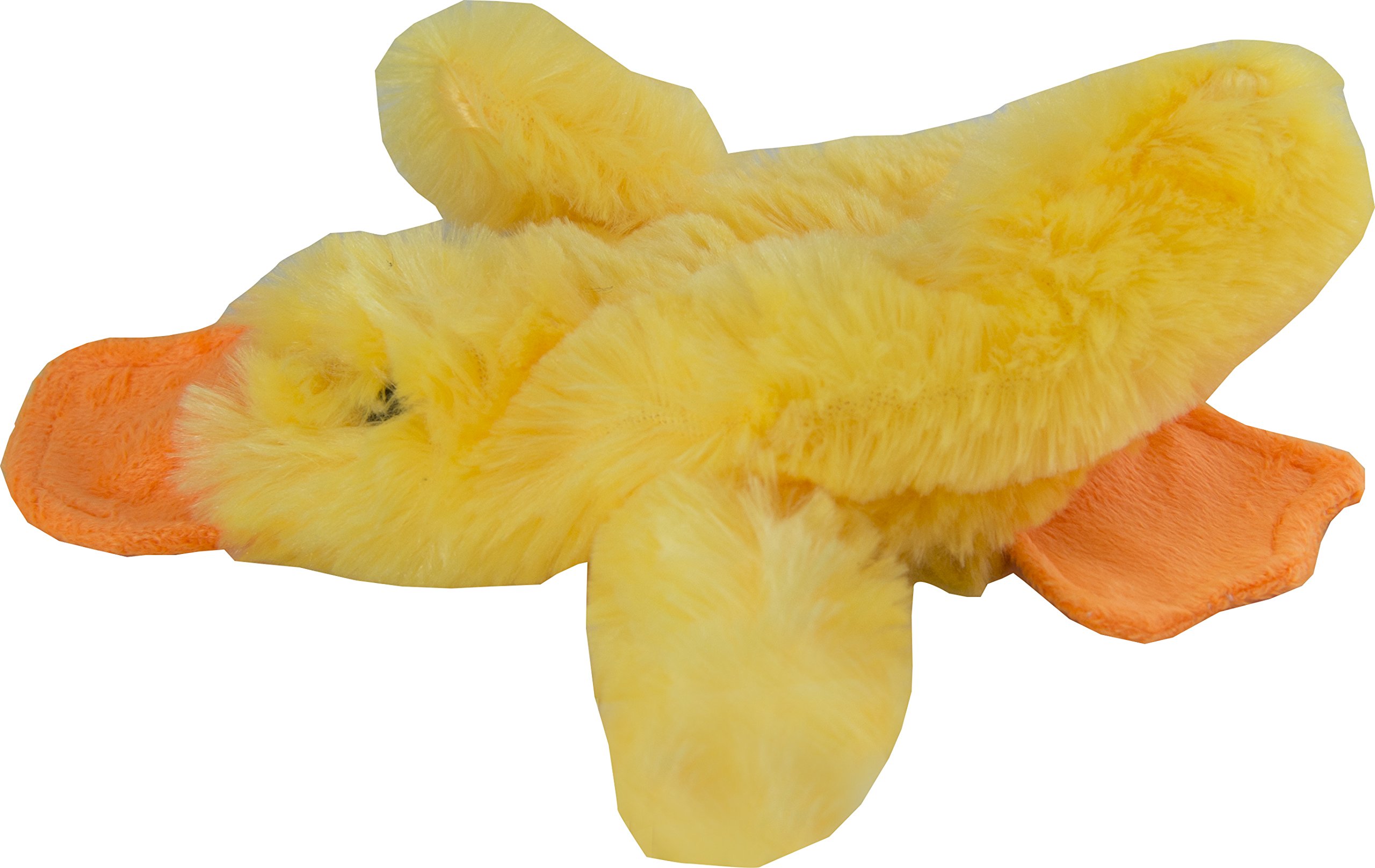 HUMMINGBIRD 8-Inch Small Duck Plush No-Stuffing Dog Toy Squeak Toy (Yellow)