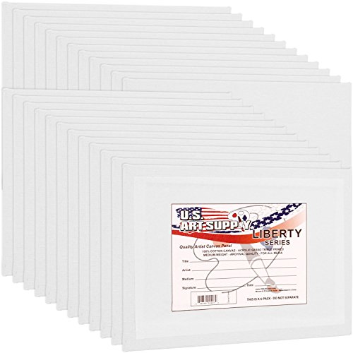 US Art Supply 8 X 10 inch Professional Artist Quality Acid Free Canvas Panel Boards for Painting Value Pack of 12 (1 Full Case of 12 Single Canvas Board Panels)