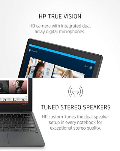 HP Chromebook 11.6-inch Laptop, MediaTek MT8183, MediaTek Integrated Graphics, 4 GB RAM, 32 GB eMMC Storage, Chrome (11a-na0010nr, Ash Gray) (Renewed)
