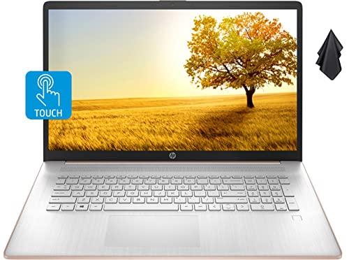 2021 Newest HP Pavilion 17 Laptop, 17.3" HD+ Touchscreen Screen, AMD Ryzen 3 5300U(Beats i7-8265U), 32 GB RAM, 1TB PCIe NVMe SSD, Long Battery Life, Webcam, Mics, WiFi, Windows 10 Home, Rose Gold