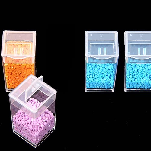12Pcs Acrylic Small Square Bottles Diamond Embroidery Storage Box Clear Empty Bottles Bead Containers Holder for Beads Sequins Rhinestones Diamond Painting Accessories Storage DIY Craft Supplies
