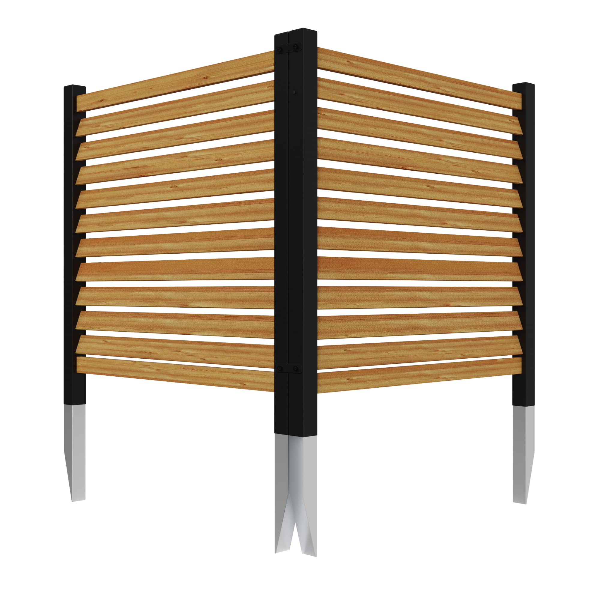 MARVOWARE Privacy Screens Fir Wood Outdoor Privacy Fence Screen Decorative Slatted Fencing for Air Conditioner and Trash Can,2 Pack