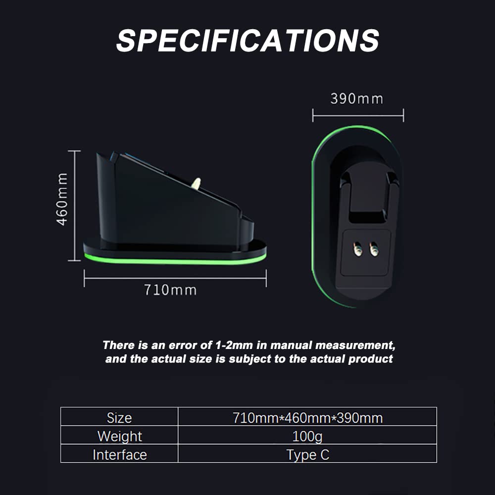 Mouse Wireless Metal Power Charging Dock Gilded Base RGB MOD for Razer Logitech G Pro X Wireless Superlight G903 Viper Ultimate