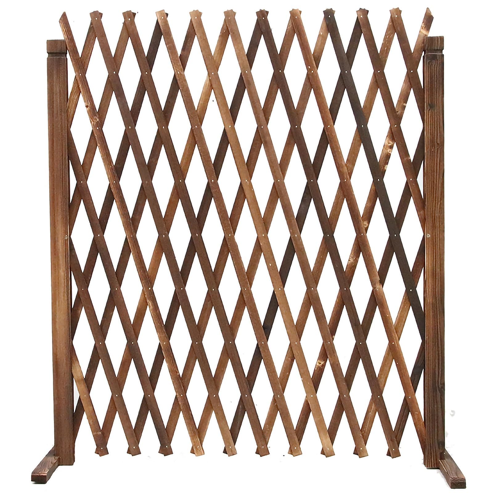 Expandable Wooden Fence, Freestanding Wood Garden Trellis Fencing, Fence Panel Partition Decorative, for Indoor Outdoor Garden Courtyard (Color : Natural, Size : 80x160cm)