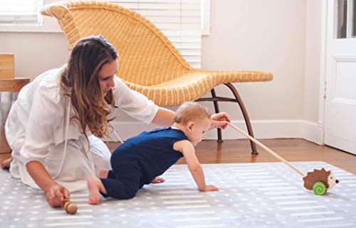 Tribe West Large, Stylish Playmat | Microfiber Suede and Durable, Eco-TPE (Mali Grey)