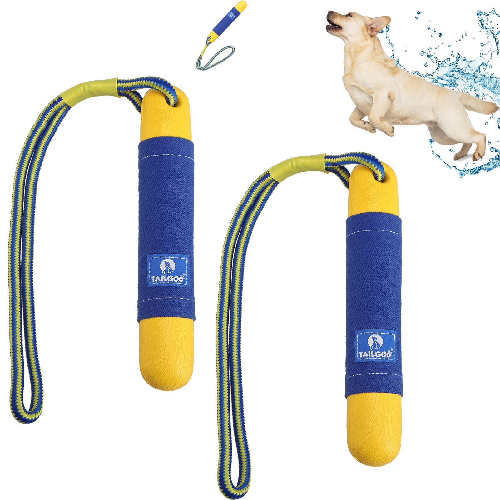 TAILGOO Dog Pool Fetch Toys Interactive Water Floating Toys Outdoor Beach Training Bumpers for Summer, 2 Pack, 10"